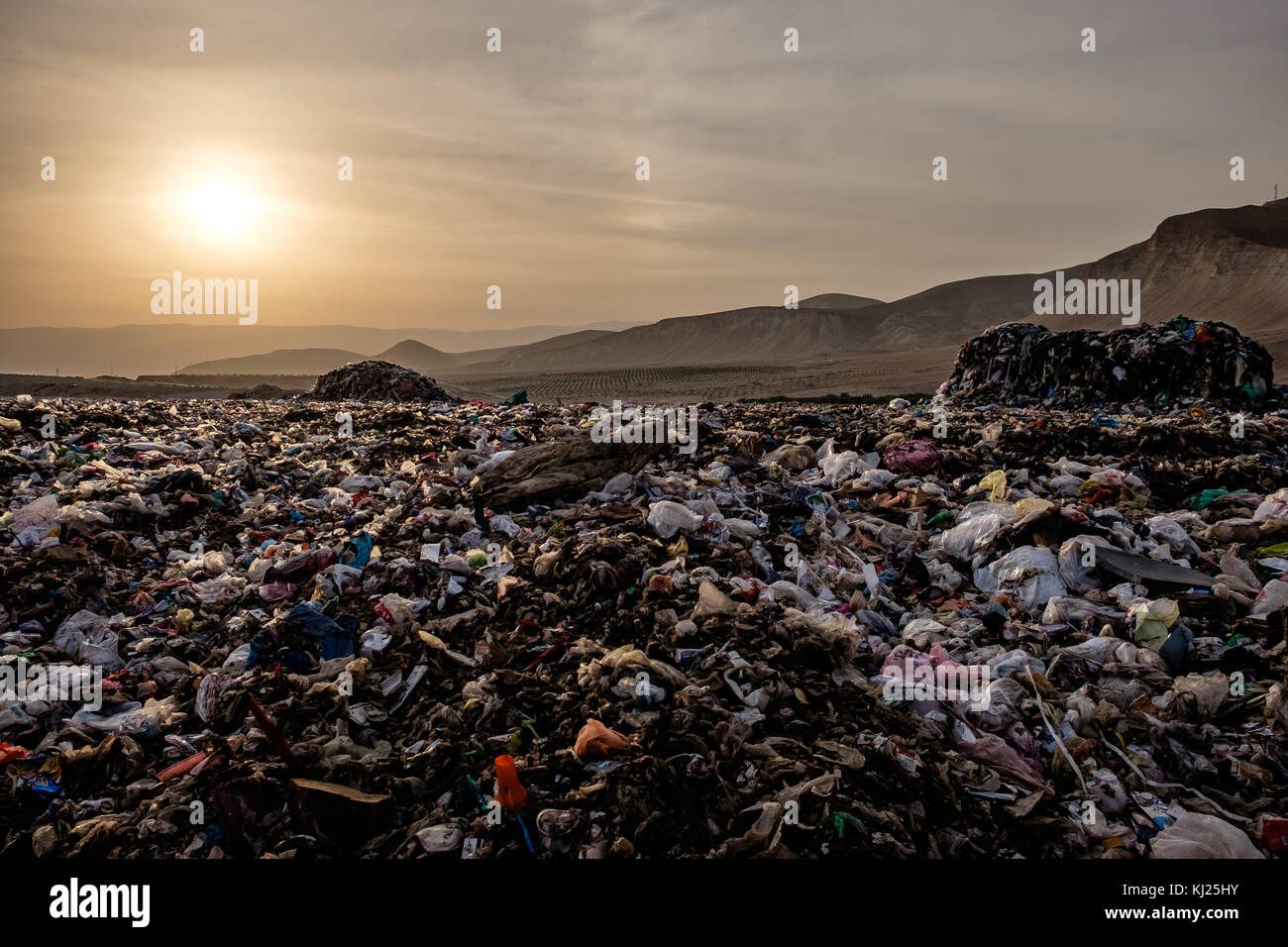 Dumping site in Israel by sunset Stock Photo - Alamy