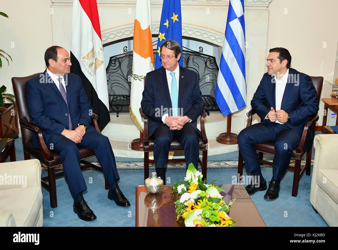 Nicosia, Nicosia, Cyprus. 21st Nov, 2017. Egyptian President Abdel ...