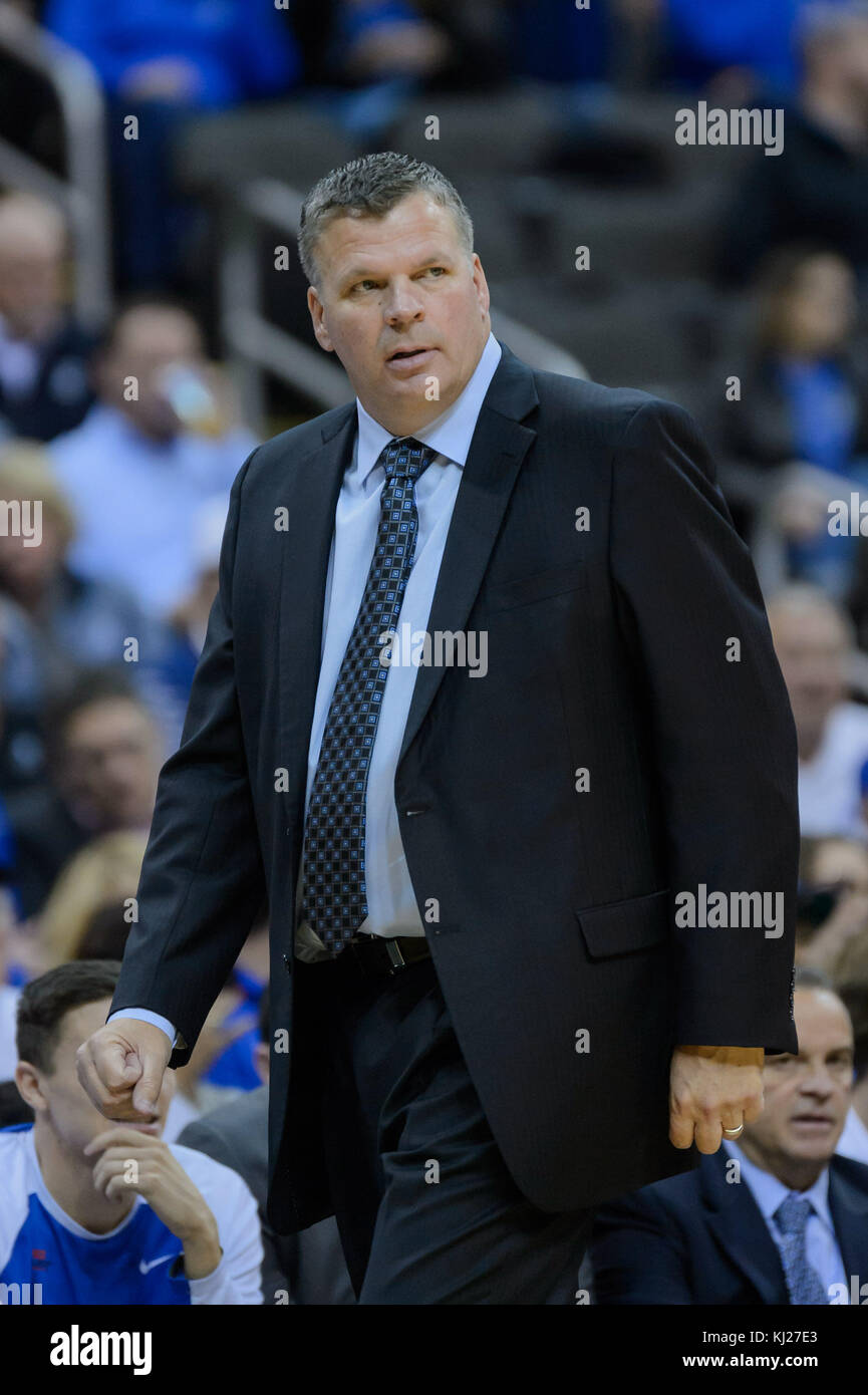 Kansas City, MO. U.S. 20th Nov, 2017. Creighton Bluejays head coach ...