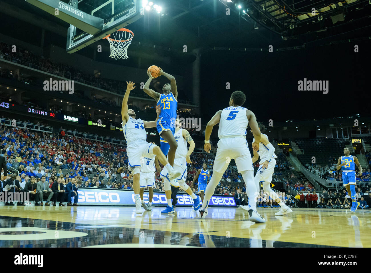 Kansas City, MO. U.S. 20th Nov, 2017. UCLA Bruins guard Kris Wilkes #13 ...