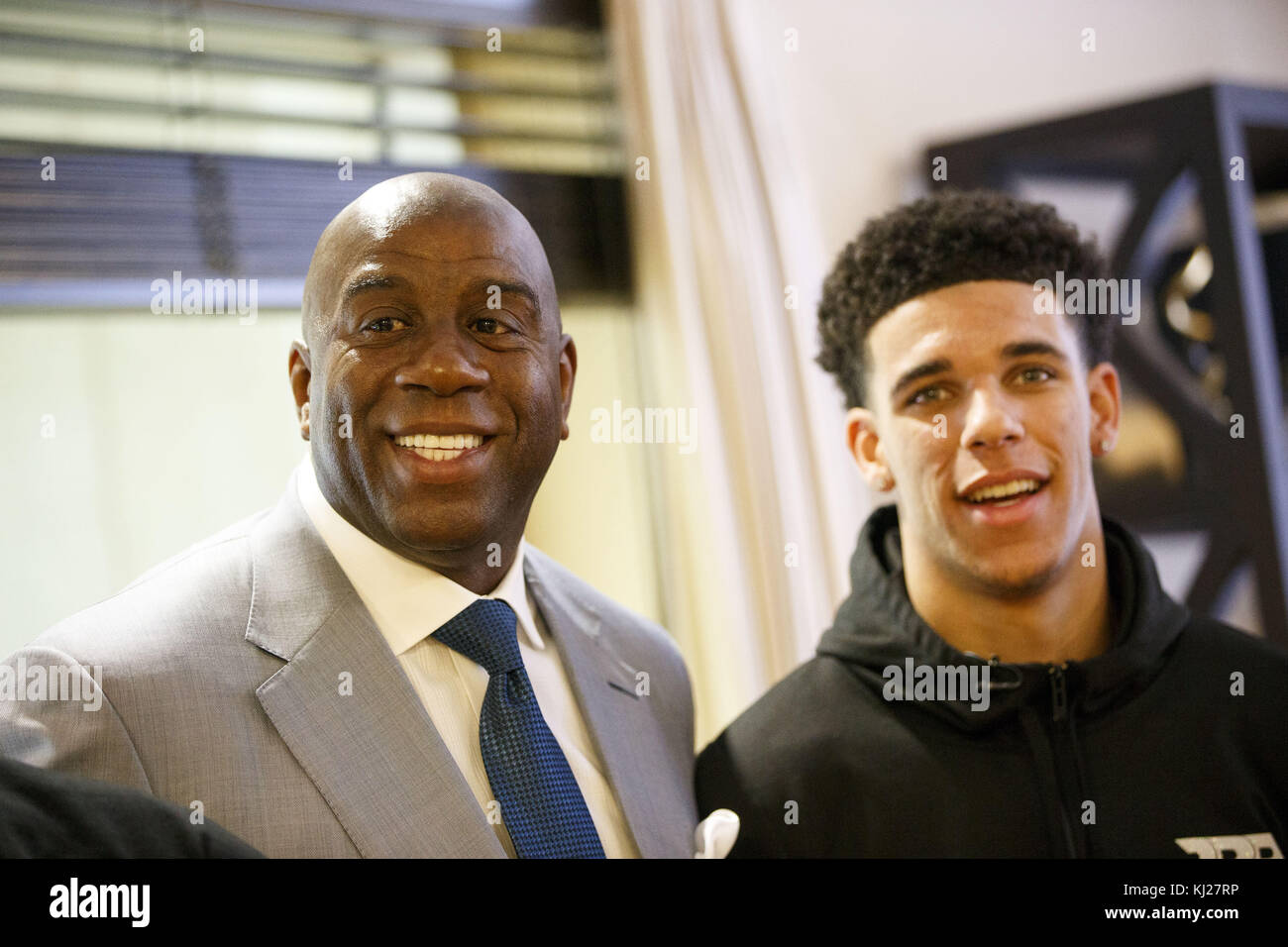 El Segundo, California, USA. 23rd June, 2017. Lakers draft pick Lonzo ...