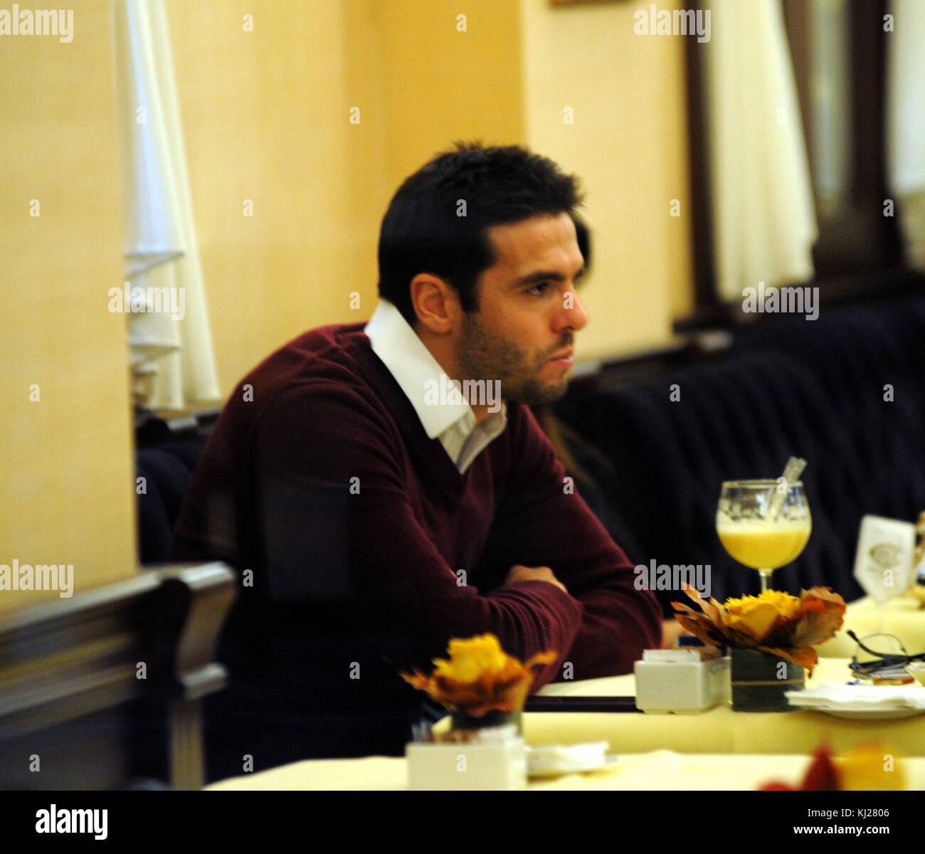 Milan, Ricardo Kaka at the bar with his father Ricardo Kaka, a former ...