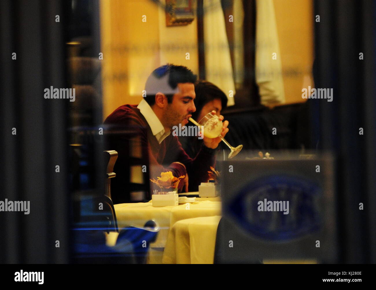 Milan, Ricardo Kaka at the bar with his father Ricardo Kaka, a former ...