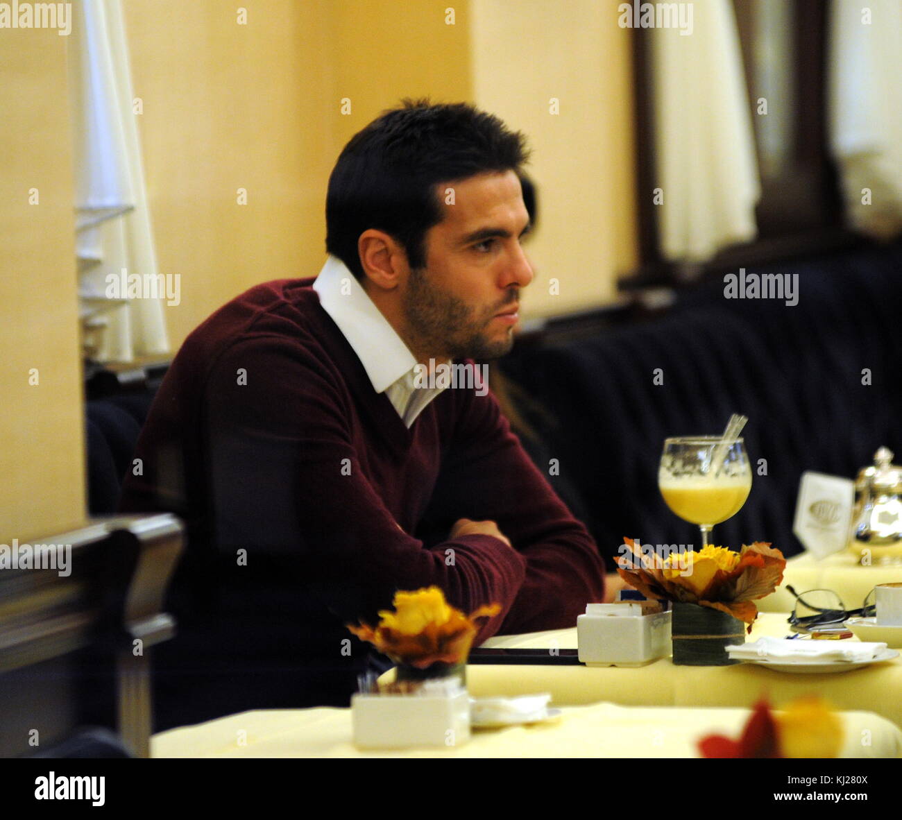 Milan, Ricardo Kaka at the bar with his father Ricardo Kaka, a former ...
