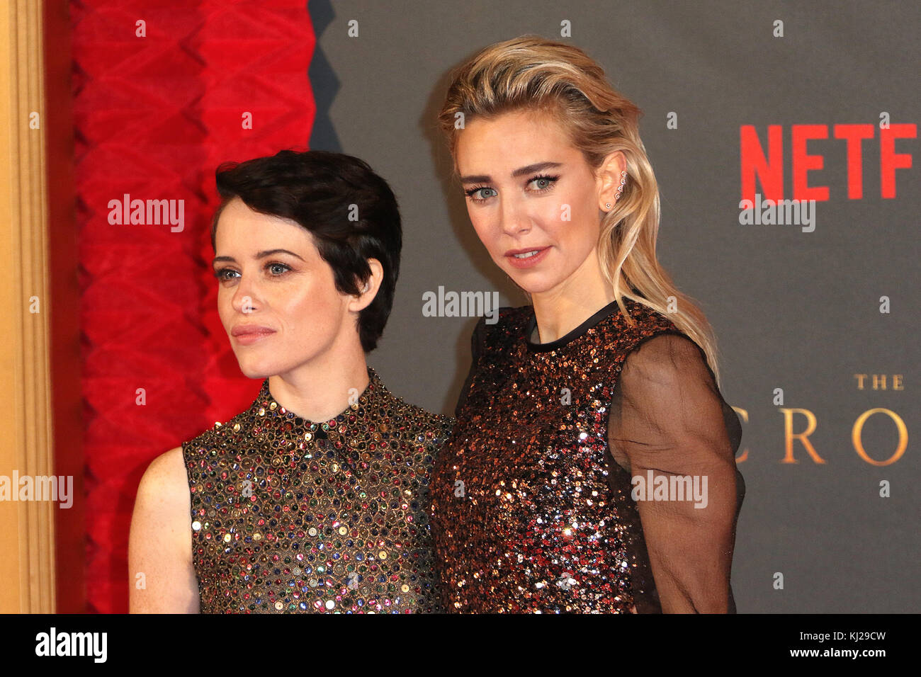 London, UK. 21st Nov, 2017. Claire Foy, Vanessa Kirby, The Crown ...