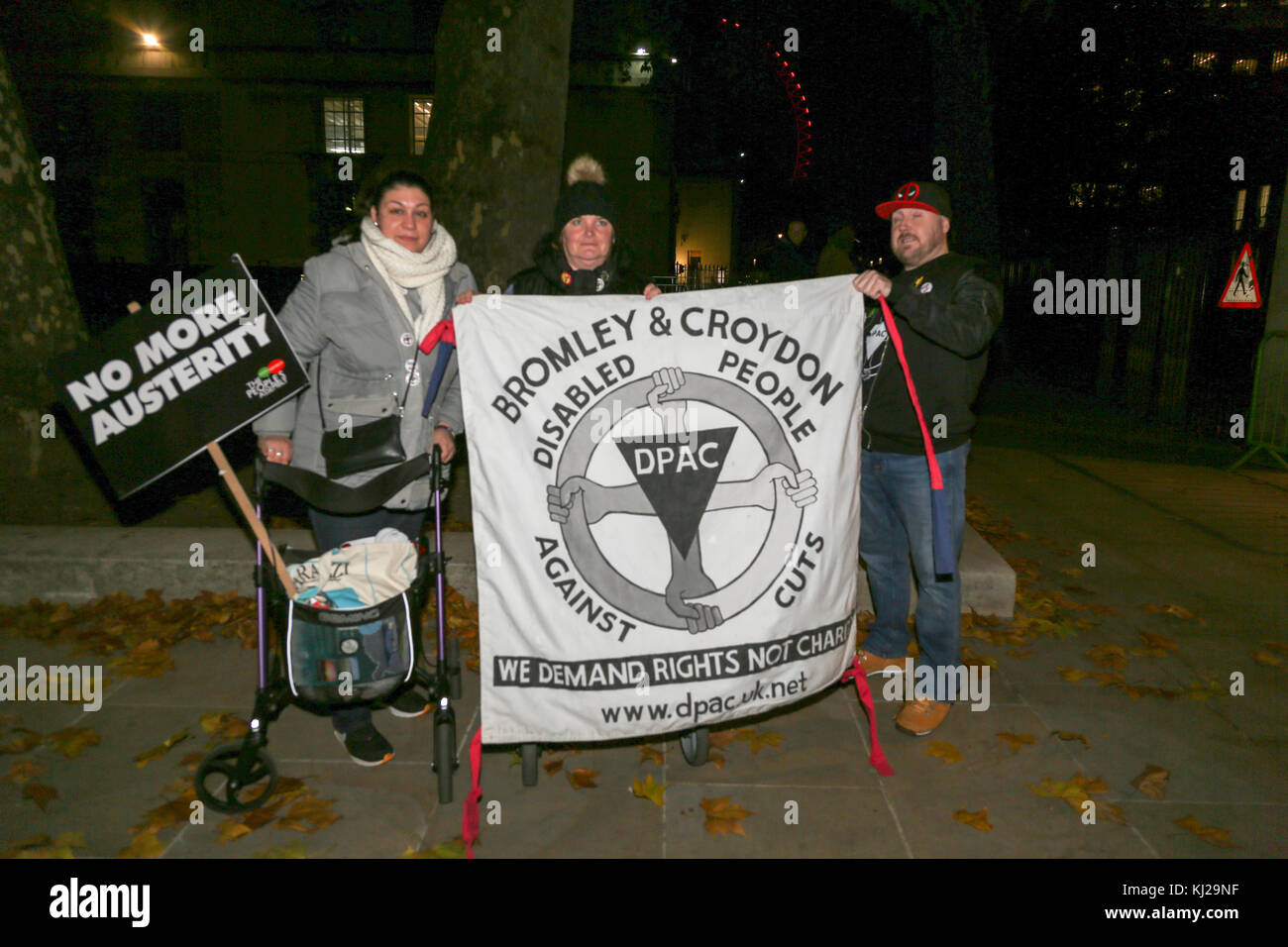 21st Nov, 2017. Pre budget protest outside Downing Street. Stop the ...