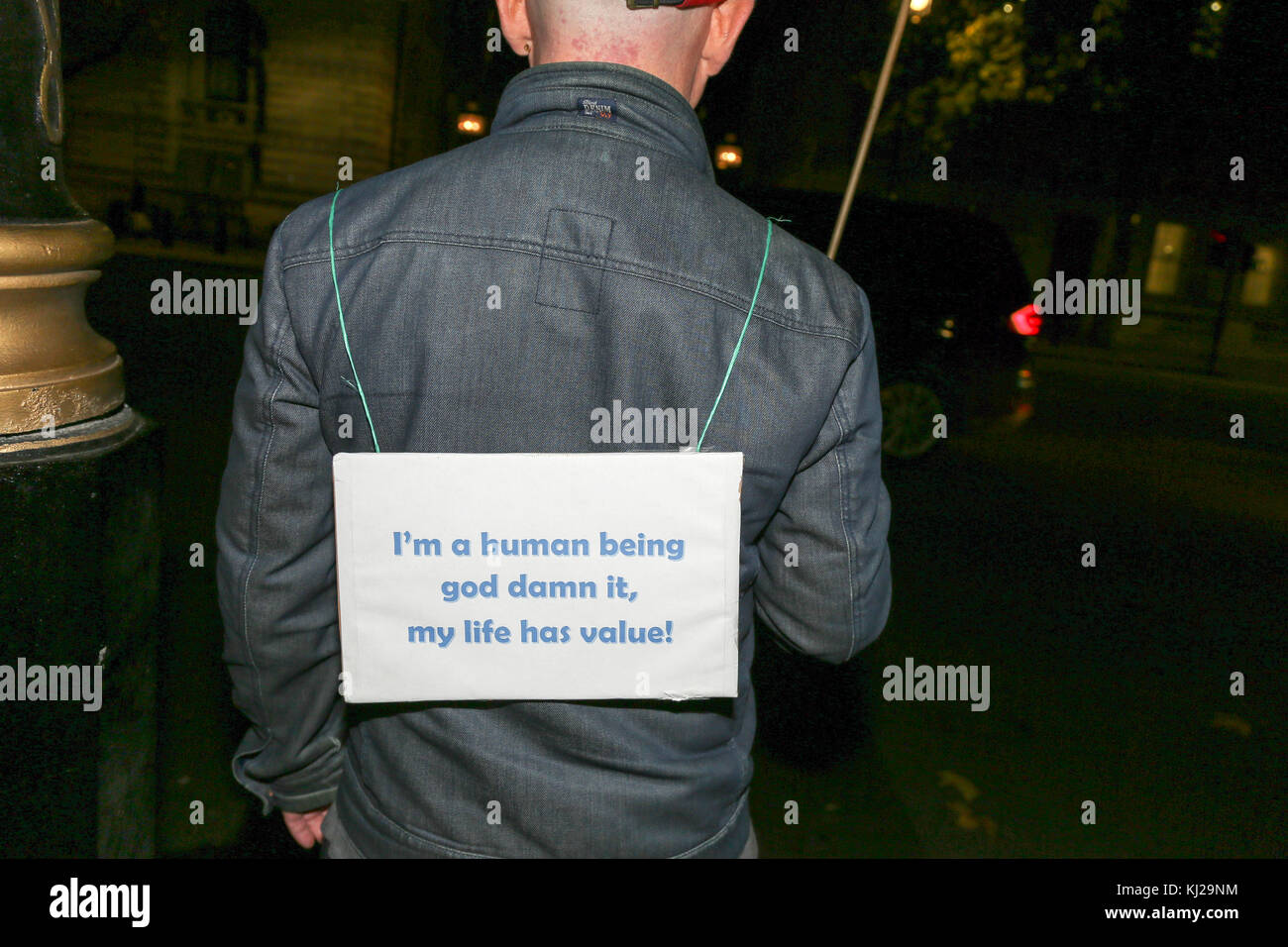 21st Nov, 2017. Pre budget protest outside Downing Street. Stop the ...