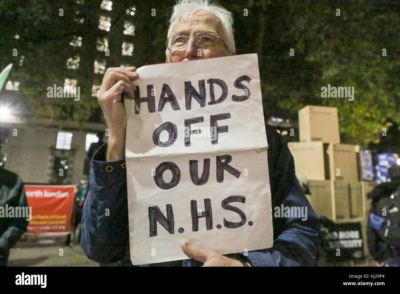 21st Nov, 2017. Pre budget protest outside Downing Street. Stop the ...