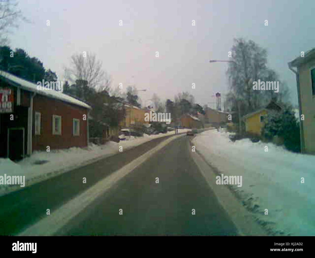 Pispala. Wooden houses along the road in the Pispala district in the ...