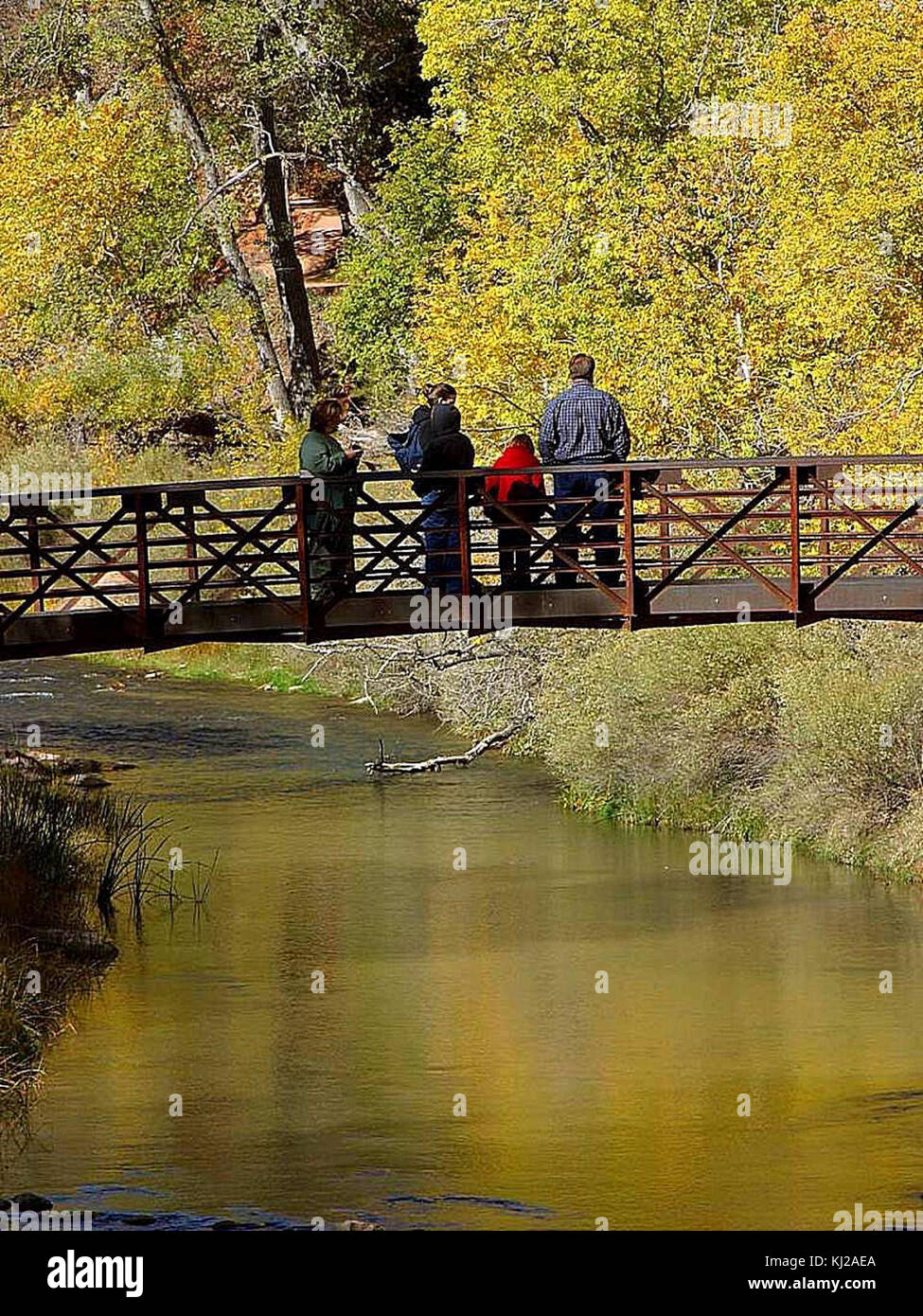 People on bridge Stock Photo - Alamy