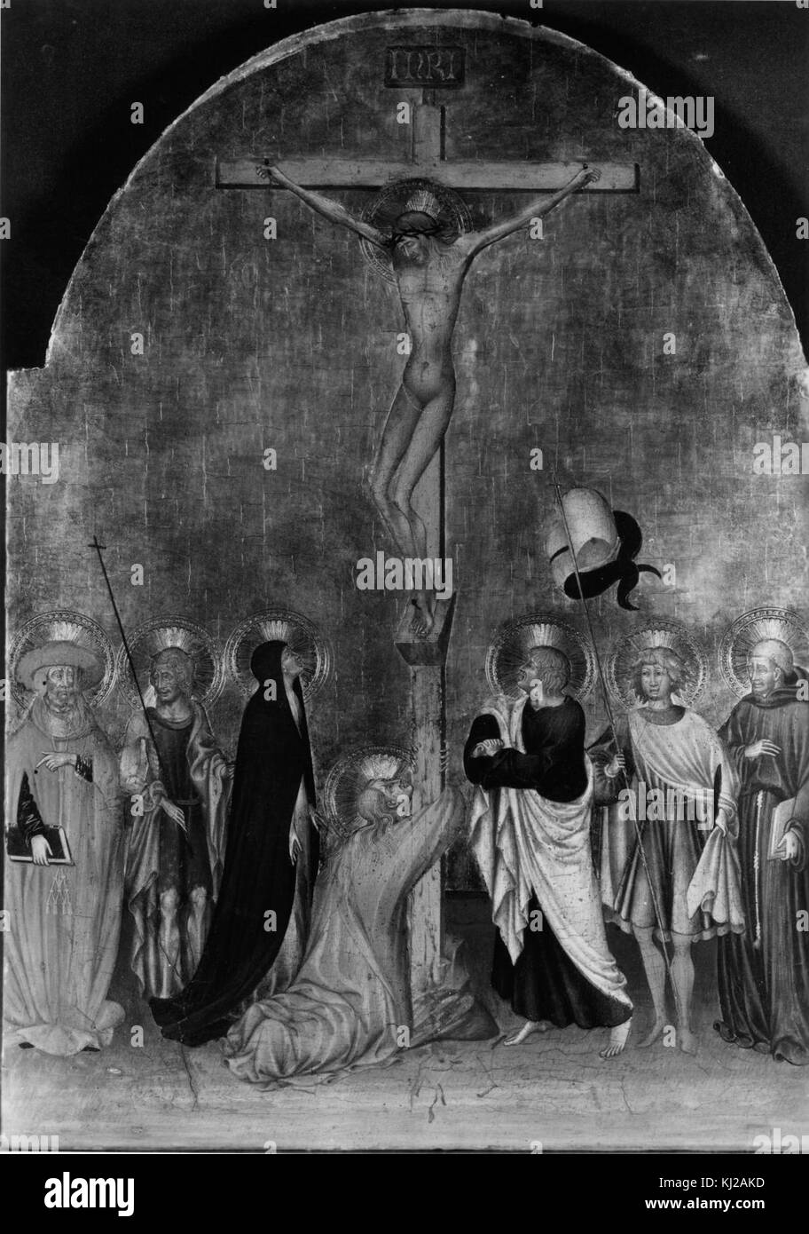 Crucifixion and saints Black and White Stock Photos & Images - Alamy