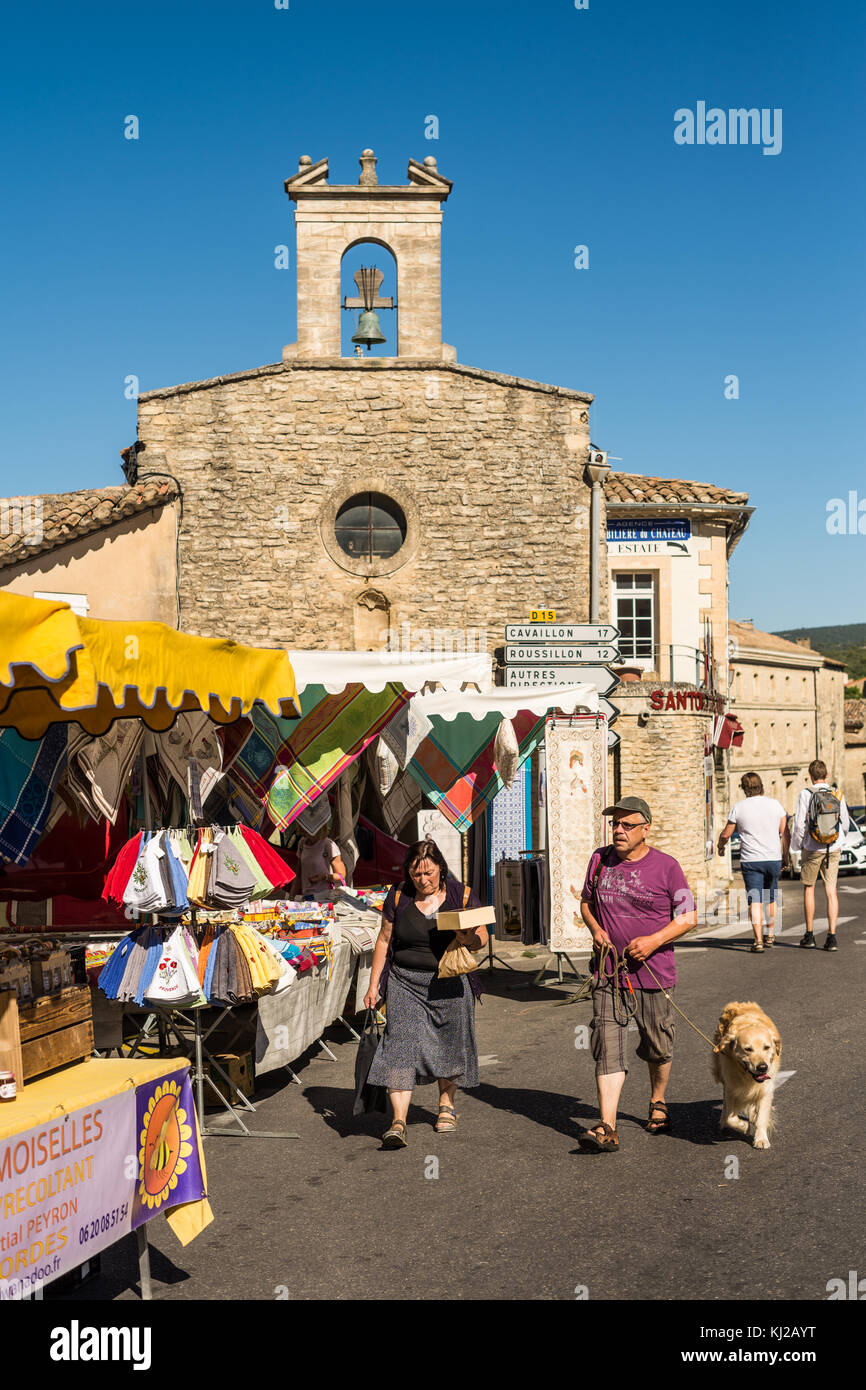 Street market, Gordes, Provence, France, Europe Stock Photo - Alamy