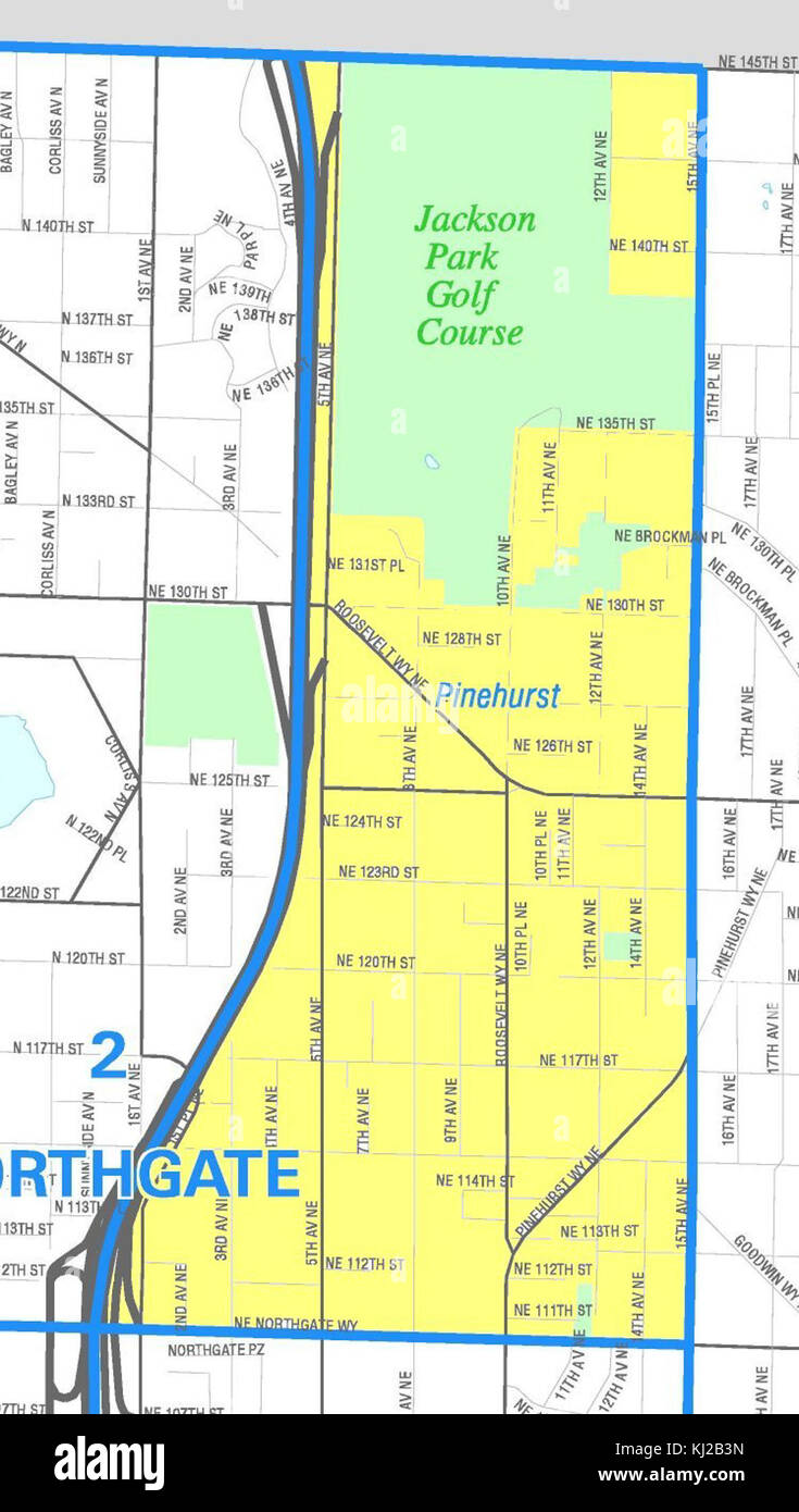 Seattle - Pinehurst map Stock Photo - Alamy