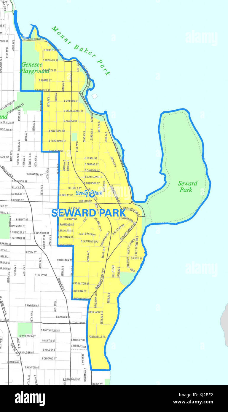 Seattle - Seward Park map Stock Photo - Alamy