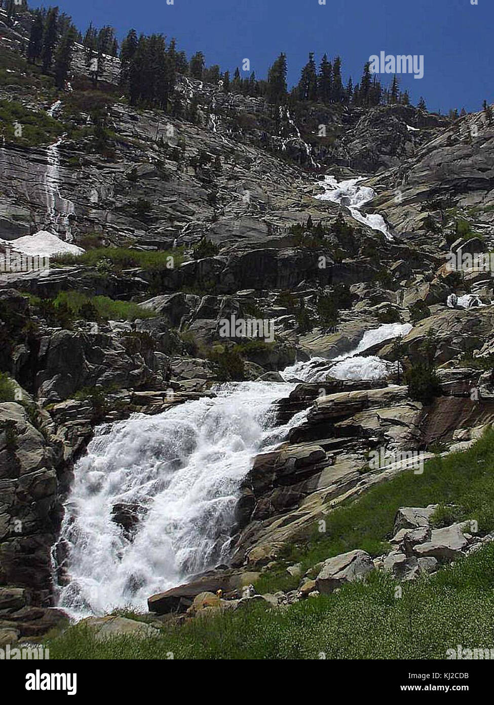 Tokopah waterfalls cliffs Stock Photo - Alamy