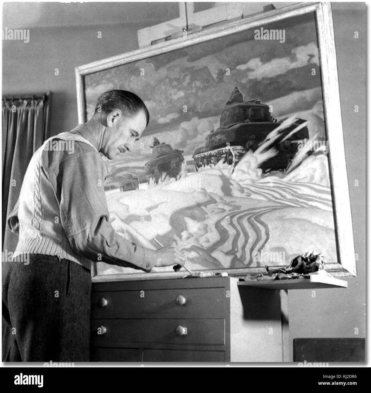 Easel painting Black and White Stock Photos & Images - Alamy