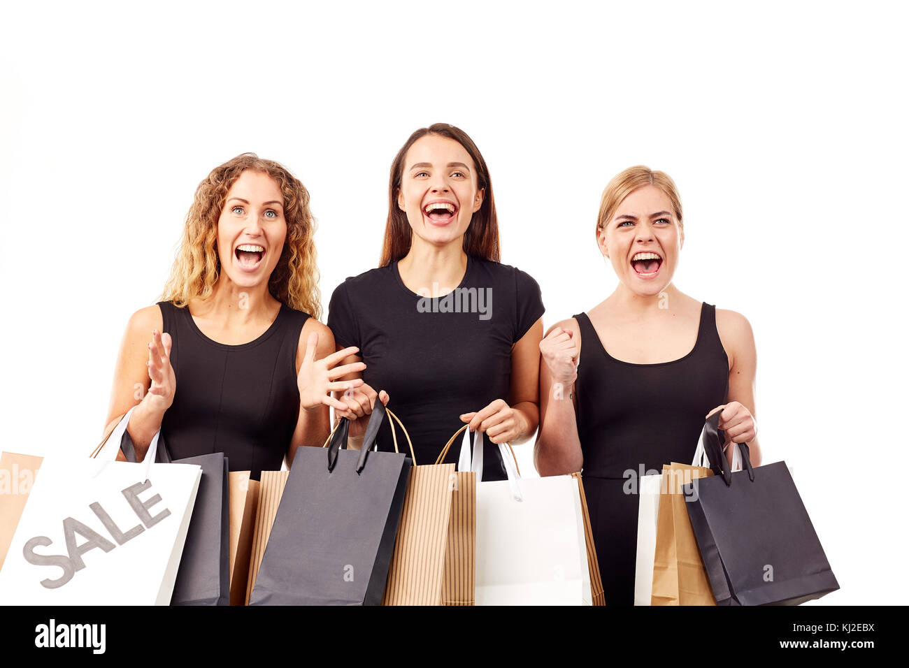 Black Friday shopaholics Stock Photo - Alamy