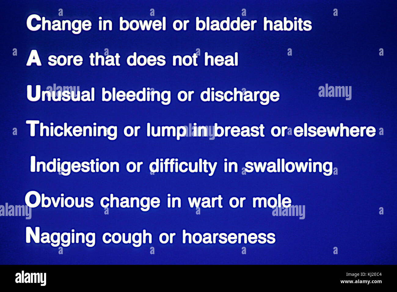 Cancer warning signs Stock Photo - Alamy