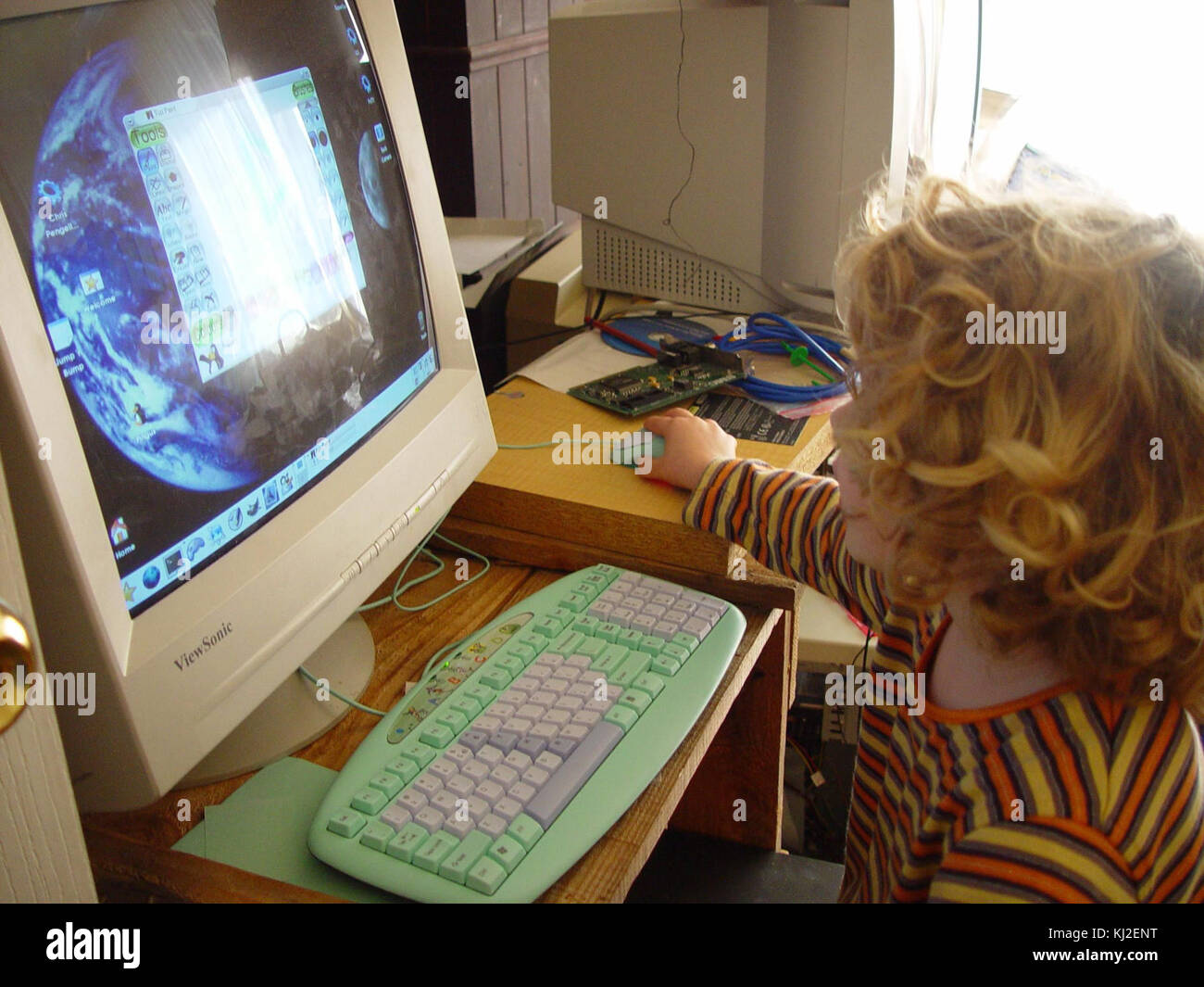 Child sized a4tech keyboard in use Stock Photo - Alamy