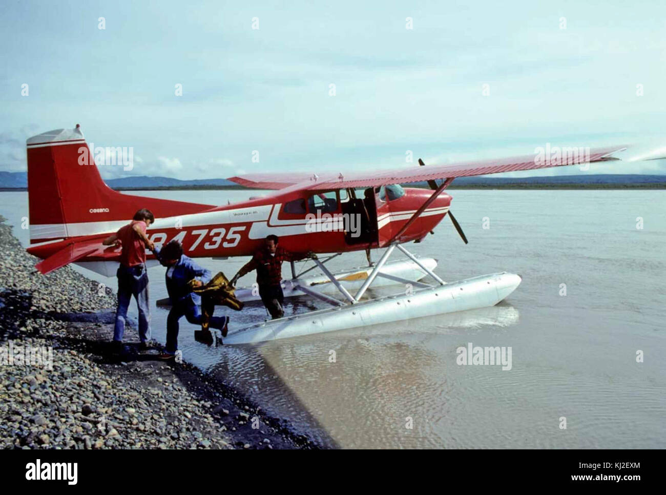 People beside transport float plane Stock Photo - Alamy