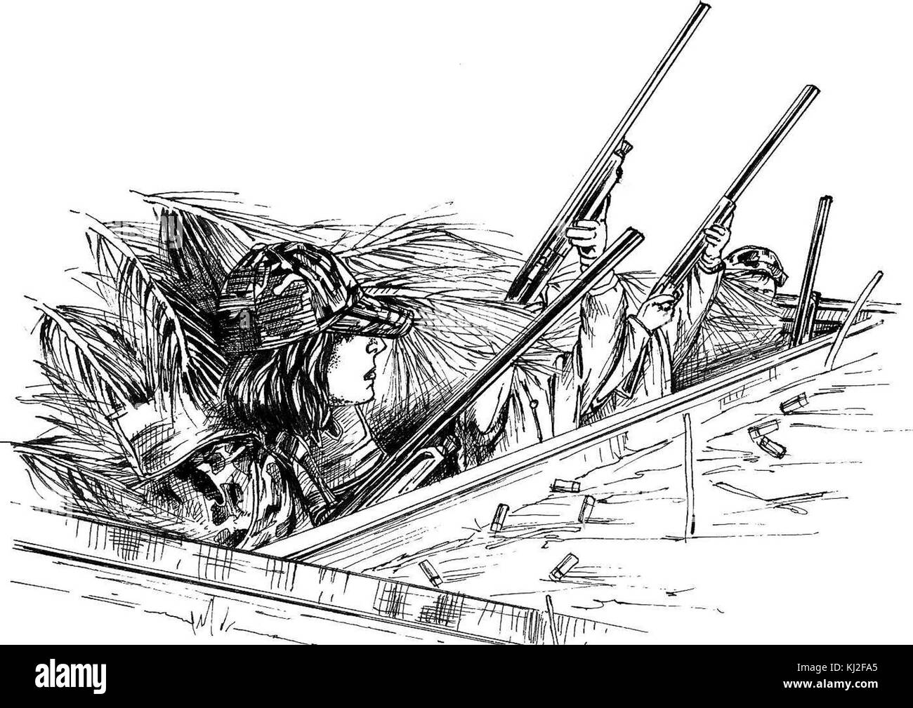 People hunting illustration Stock Photo - Alamy