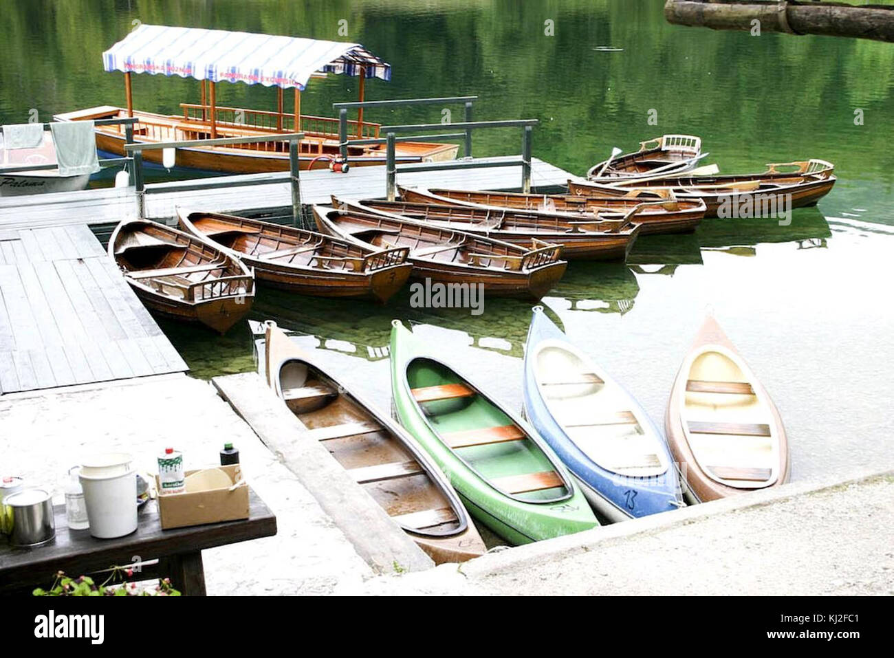 Docked little boats Stock Photo - Alamy