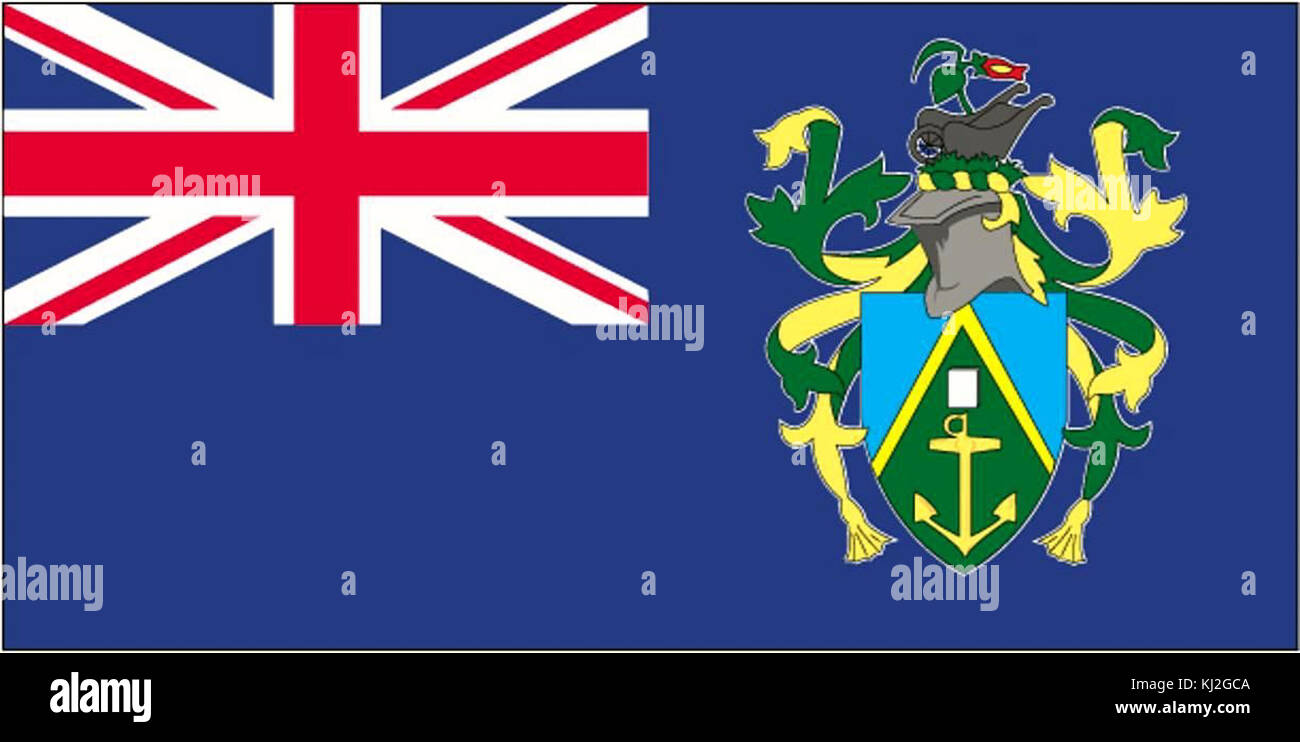 This image displays the flag of the Pitcairn Islands, a British ...