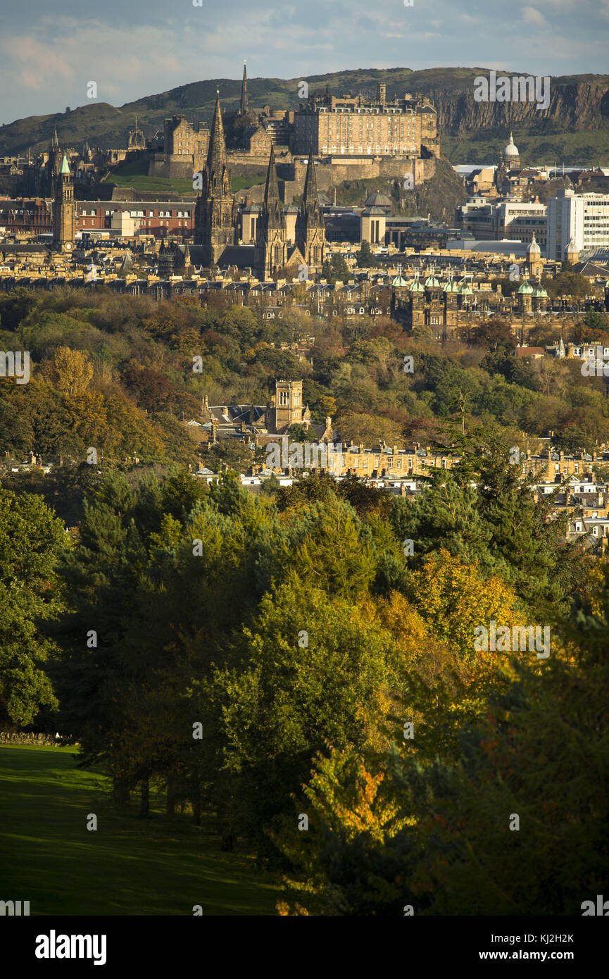 Autumn colours come to Edinburgh with a view of Edinburgh Castle from ...