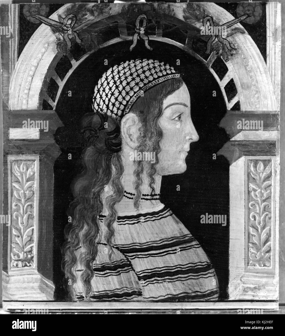 Italian renaissance painting, woman Black and White Stock Photos ...