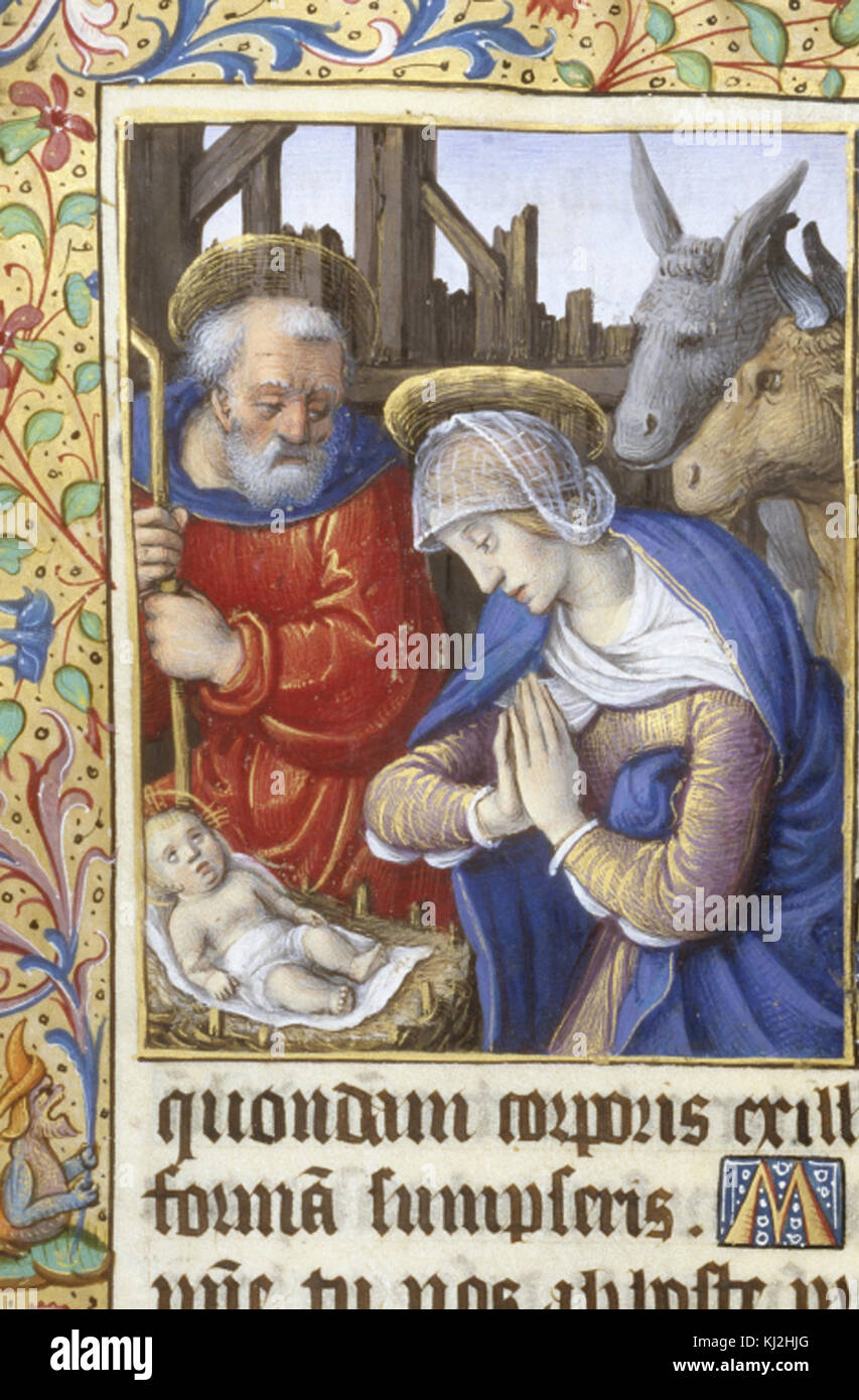 Jean Poyer - Book of Hours - Walters W295 - Reverse Detail Stock Photo ...