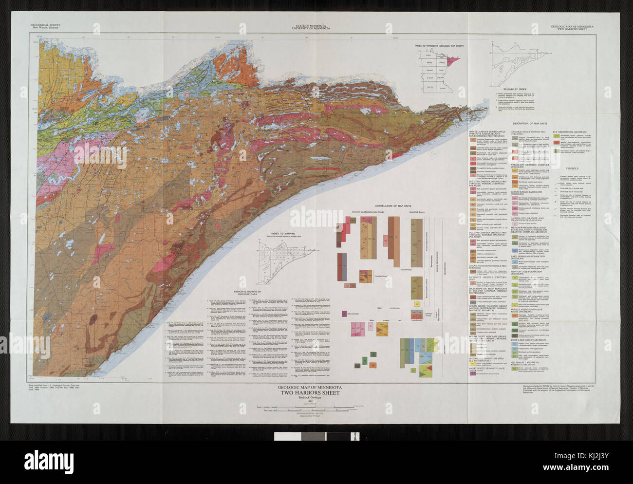 Geologic map NE Minnesota Stock Photo - Alamy