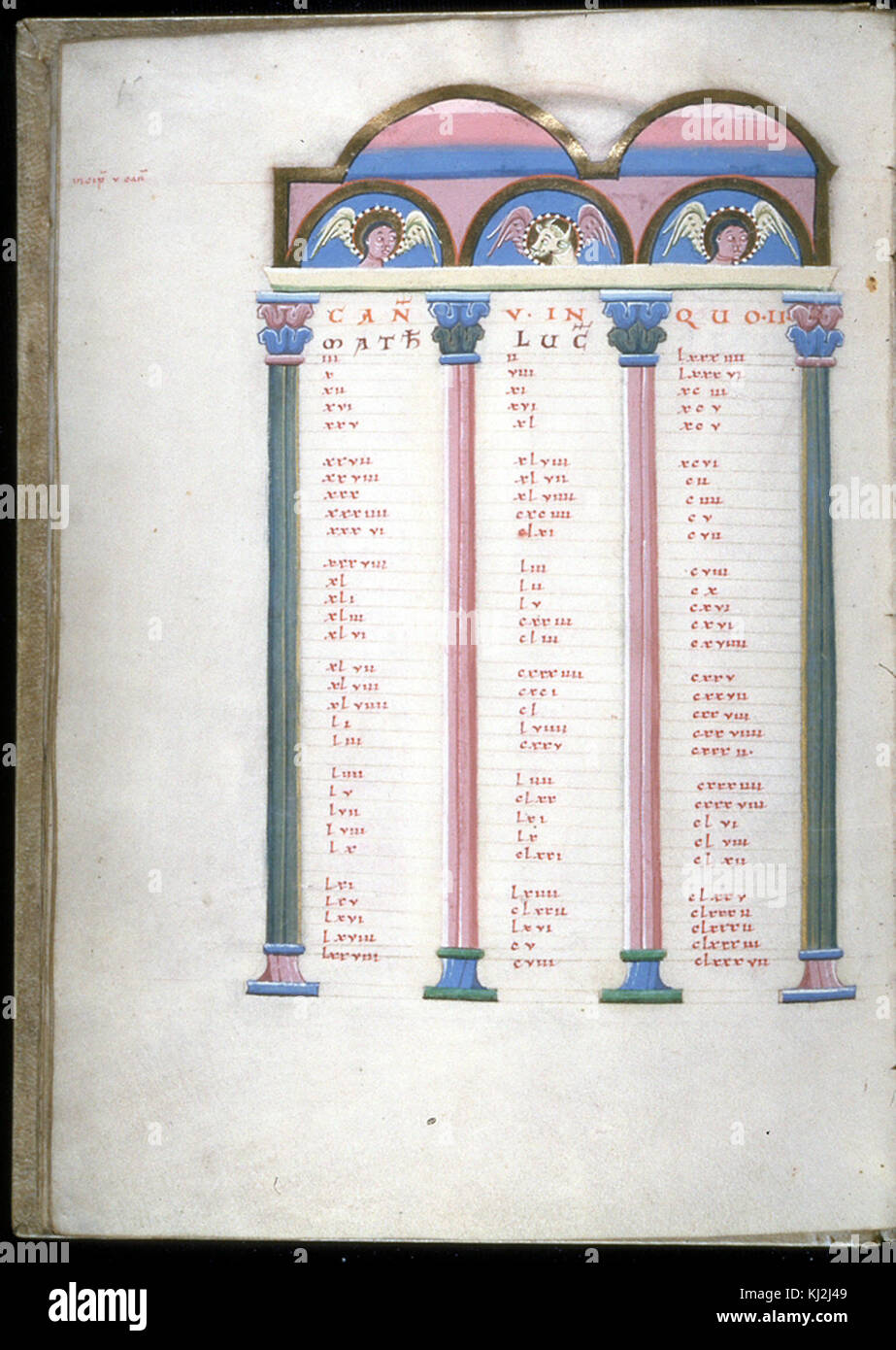 German - Leaf from Gospels - Walters W75V - Open Reverse Stock Photo ...