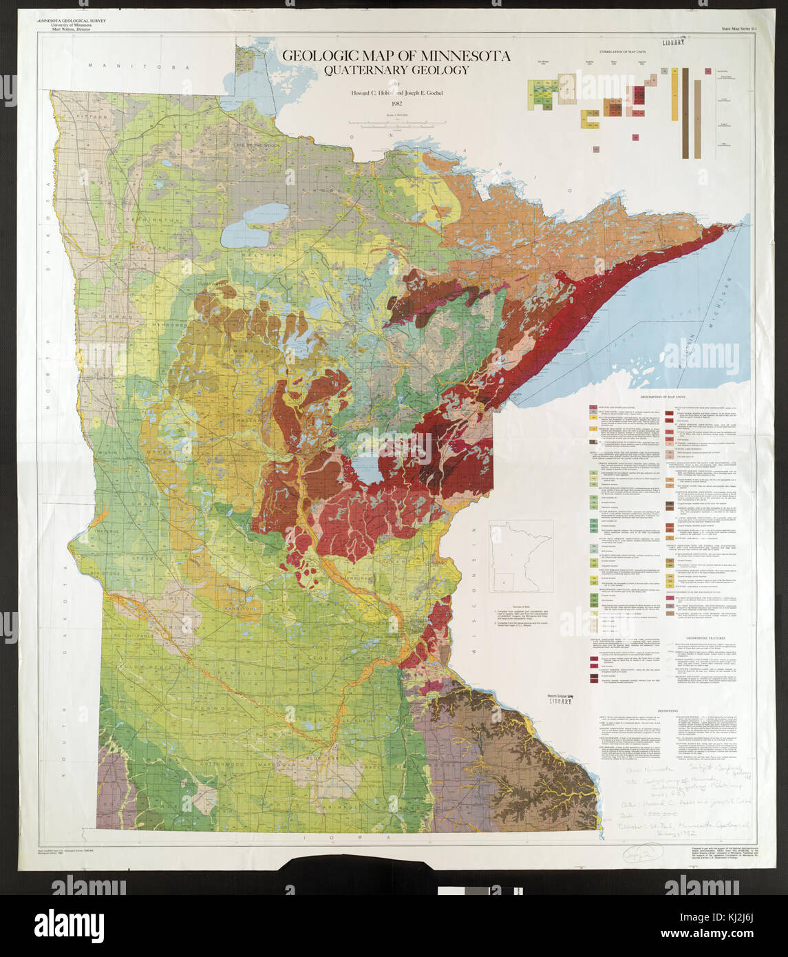 Quaternary Geologic Map Minnesota Stock Photo - Alamy