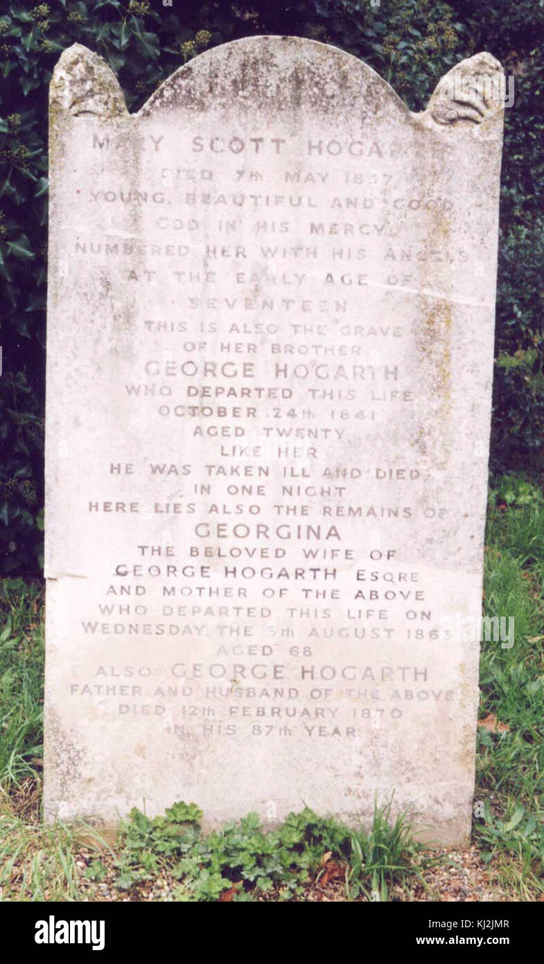 Mary Scott Hogarth's tombstone Stock Photo - Alamy