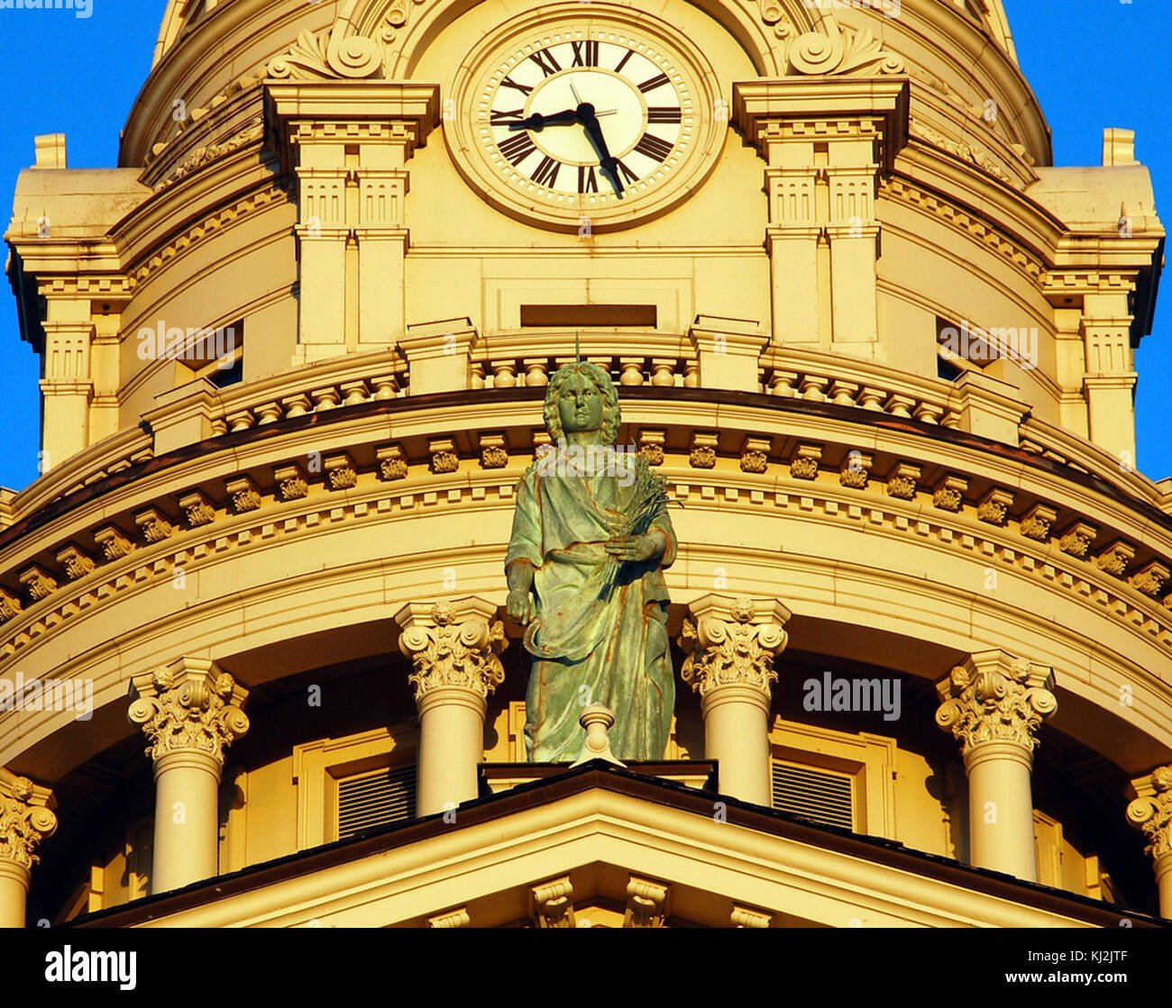Miami County Courthouse clock and Justice Stock Photo - Alamy