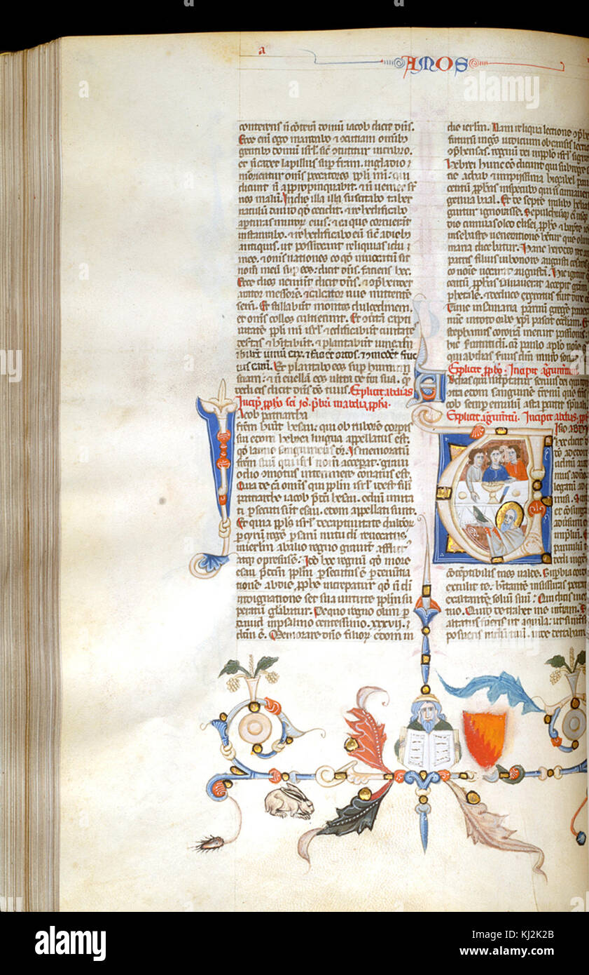 Miniatore di S Alessio in Bigiano - Leaf from Bentivoglio Bible ...