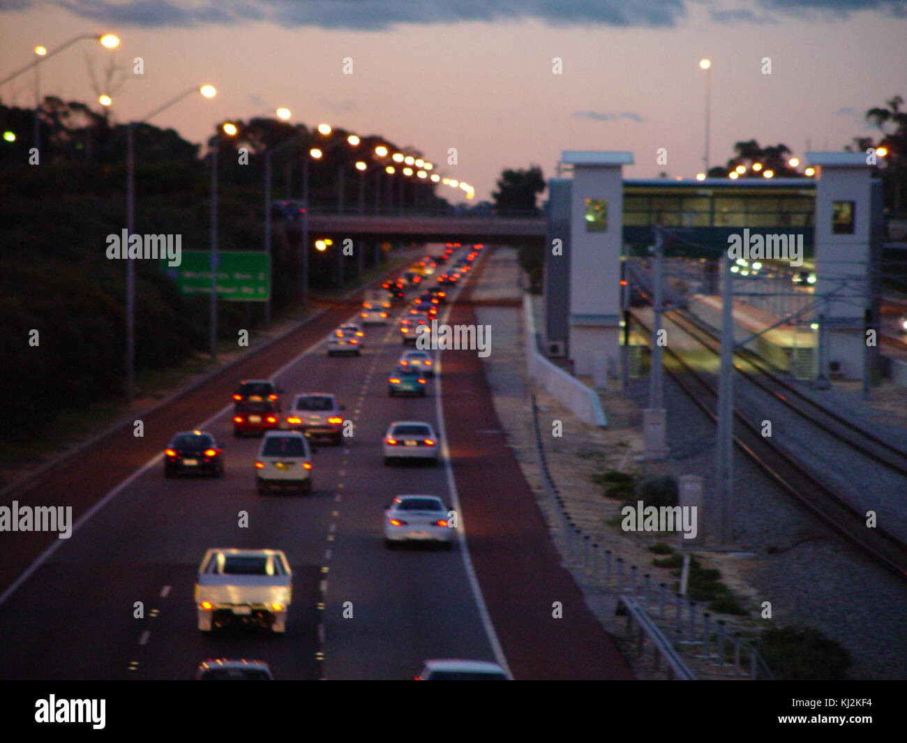 Northbound freeway traffic greenwood Stock Photo - Alamy