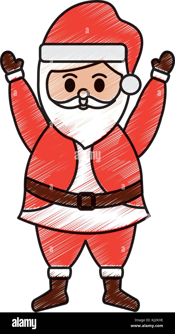 santa claus with hands up christmas related icon image Stock Vector ...