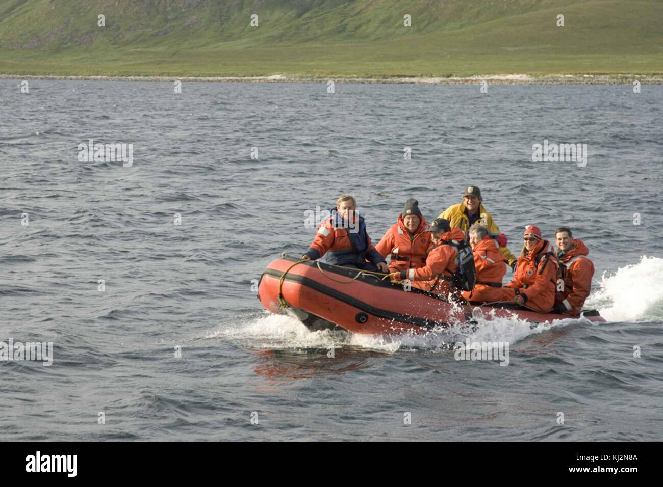 Rescue crew on rescue boat Stock Photo - Alamy