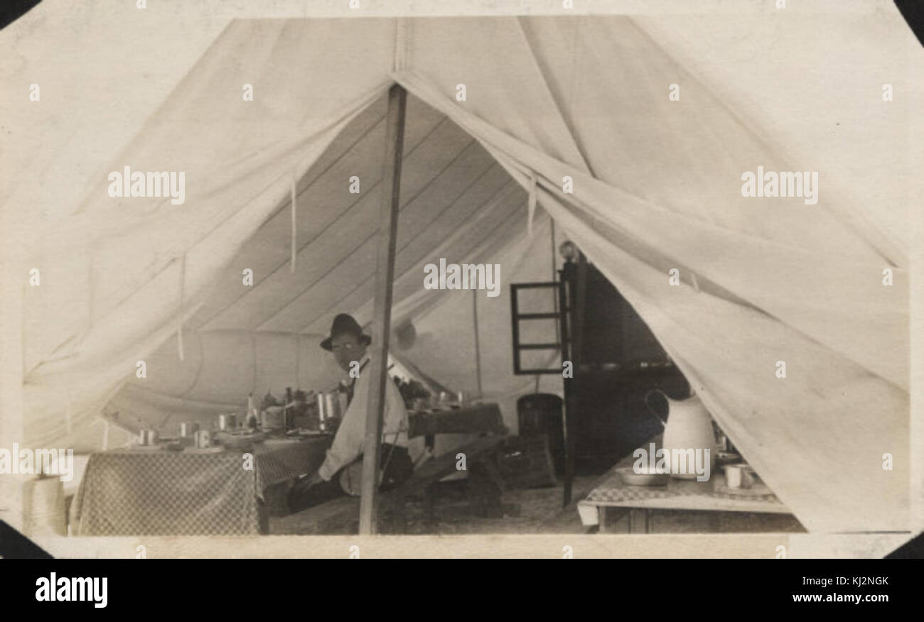 Rex Dunbar Frazier in camp Stock Photo - Alamy