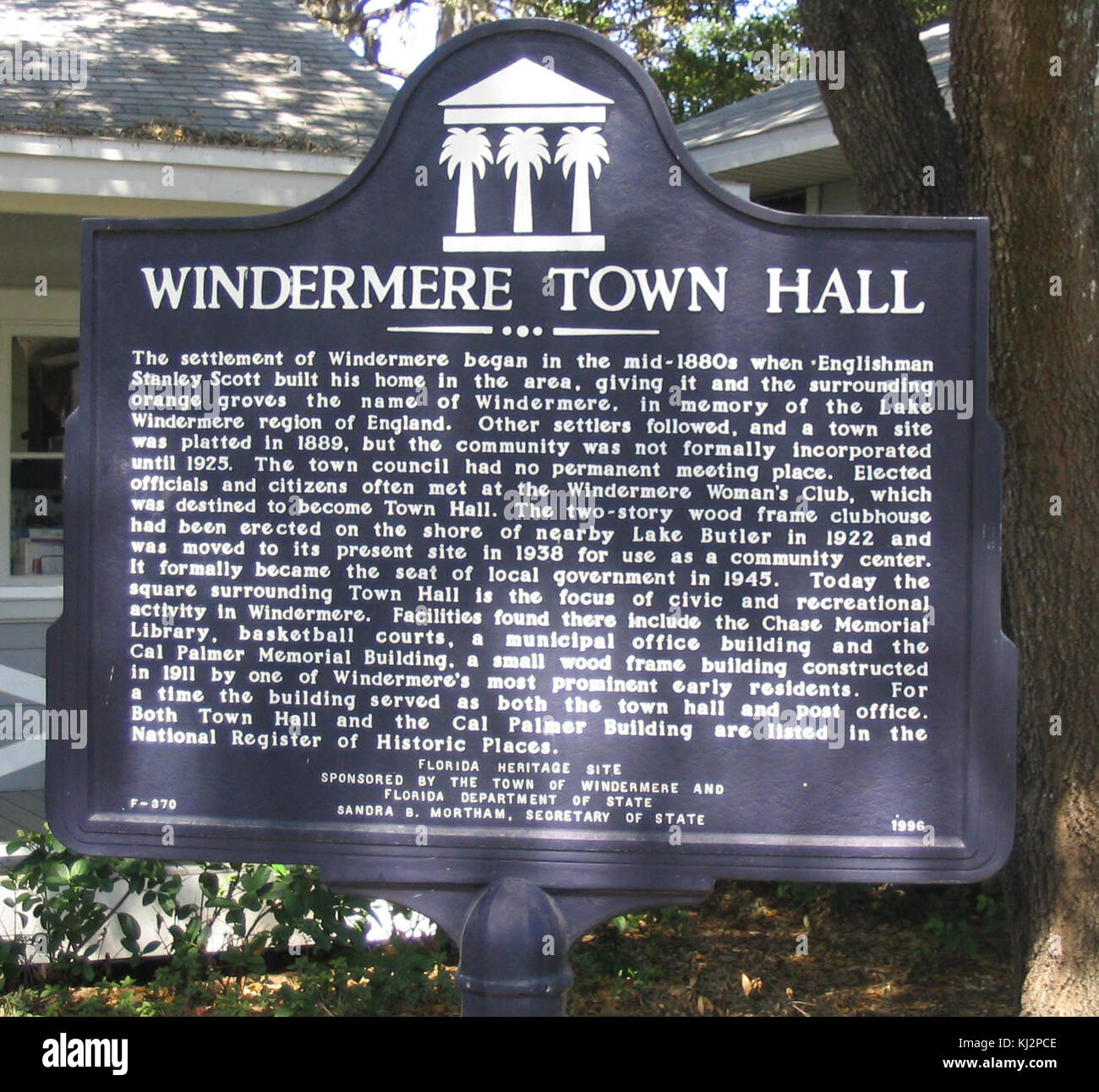 Windermere Town Hall plaque Stock Photo - Alamy