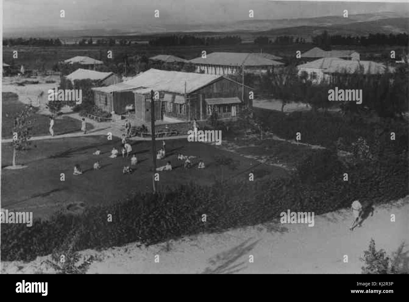 A photograph depicting Kibbutz Kfar Masaryk in Israel, showing the ...