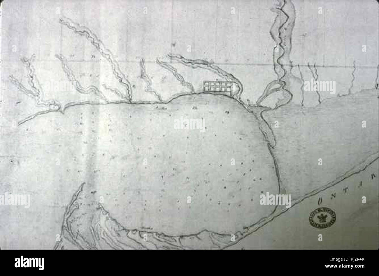 1793 map of what is now Toronto harbour Stock Photo - Alamy