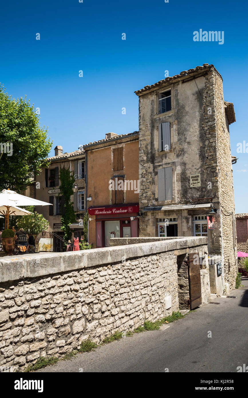 Street of medieval village of Gordes, Provence, France Stock Photo - Alamy