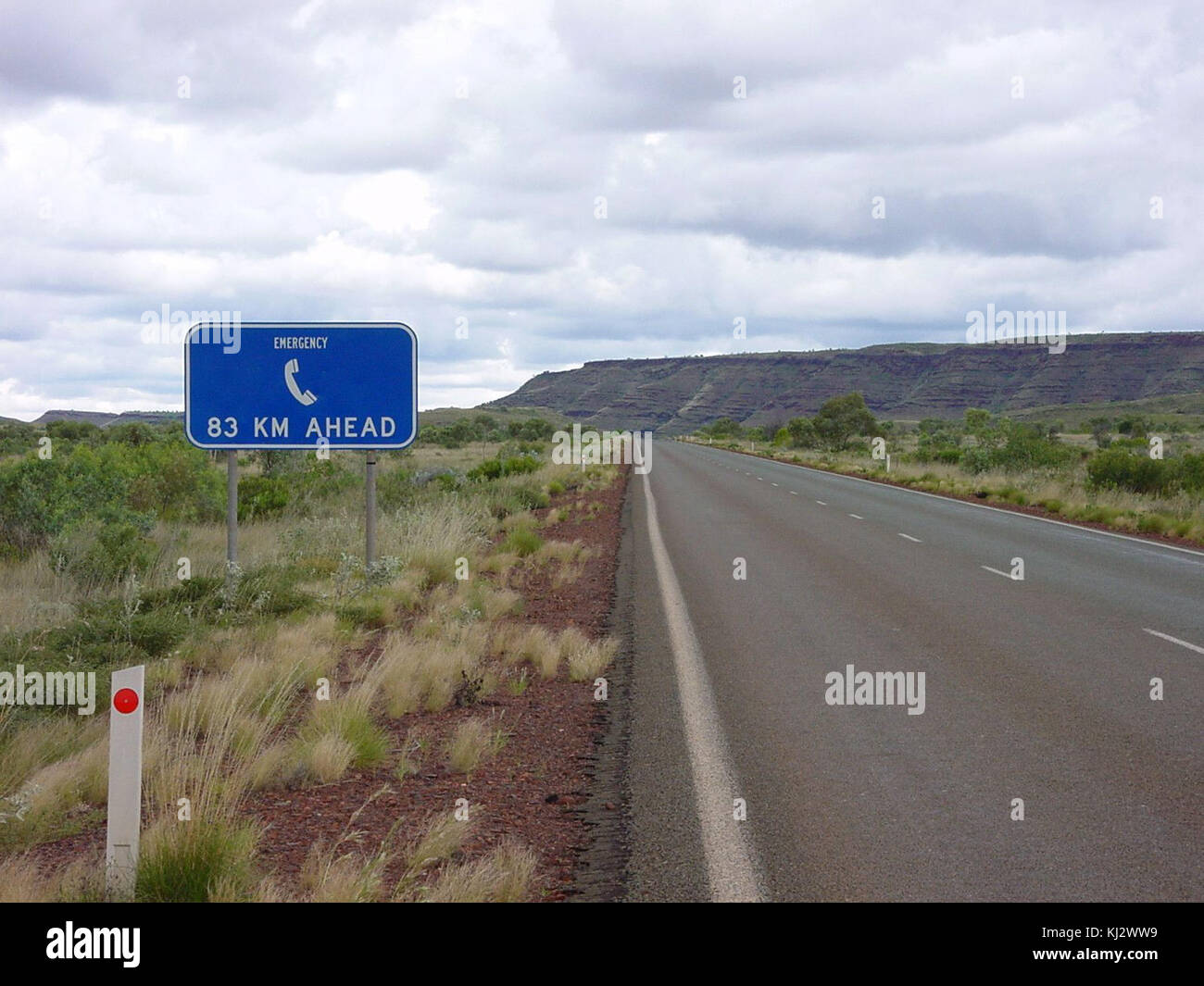 Emergency sign on highway Stock Photo - Alamy