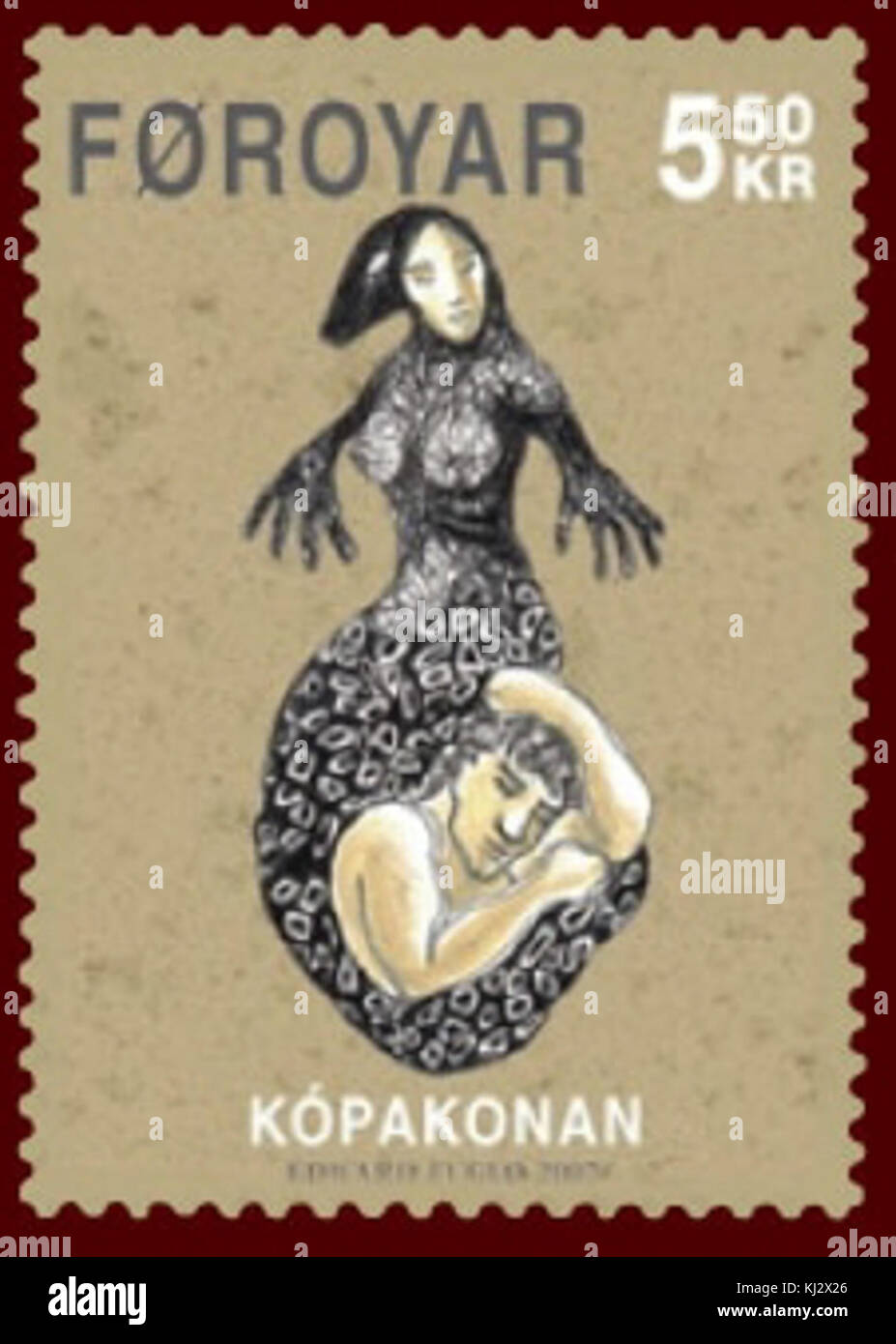 Faroese stamp 585 the seal woman Stock Photo - Alamy