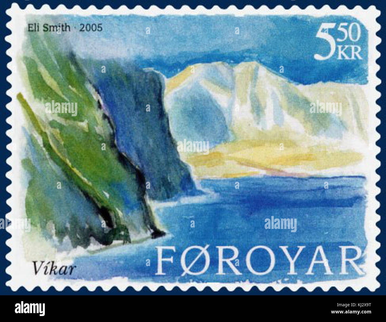 Faroe stamp 505 vagar - vikar Stock Photo - Alamy