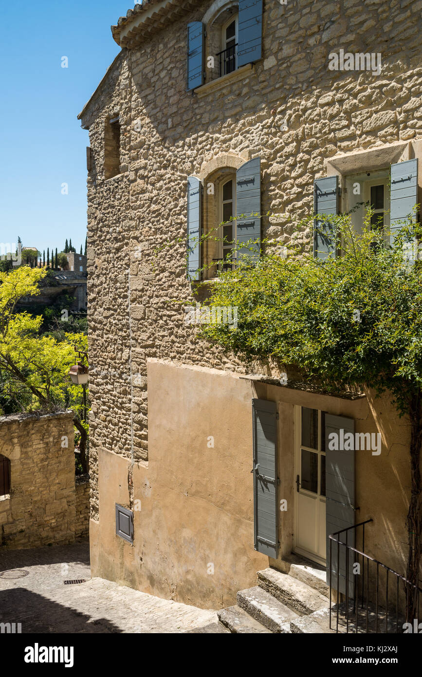 Street of medieval village of Gordes, Provence, France Stock Photo - Alamy