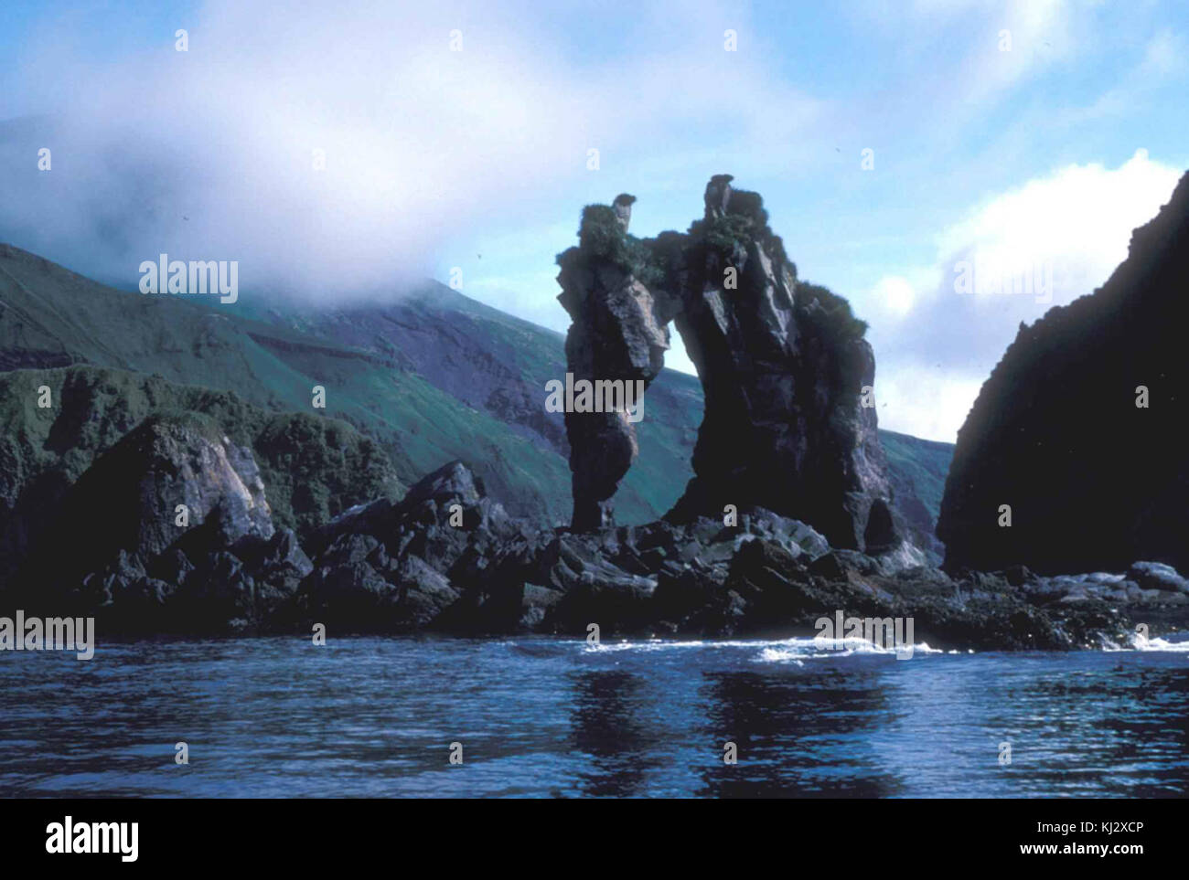 Seguam island seahorse rock formation in water Stock Photo - Alamy