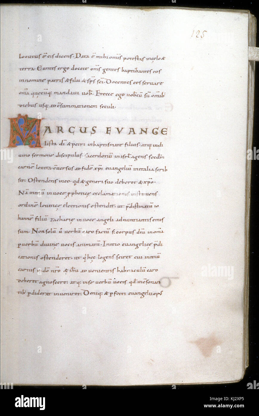 German - Leaf from Gospels - Walters W764R - Open Obverse Stock Photo ...